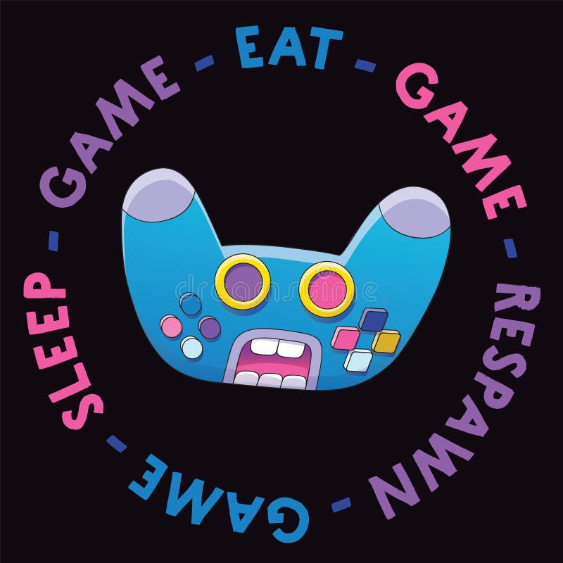 Joystick Cartoon Character Face. Controller Vector Illustration. Angry ...