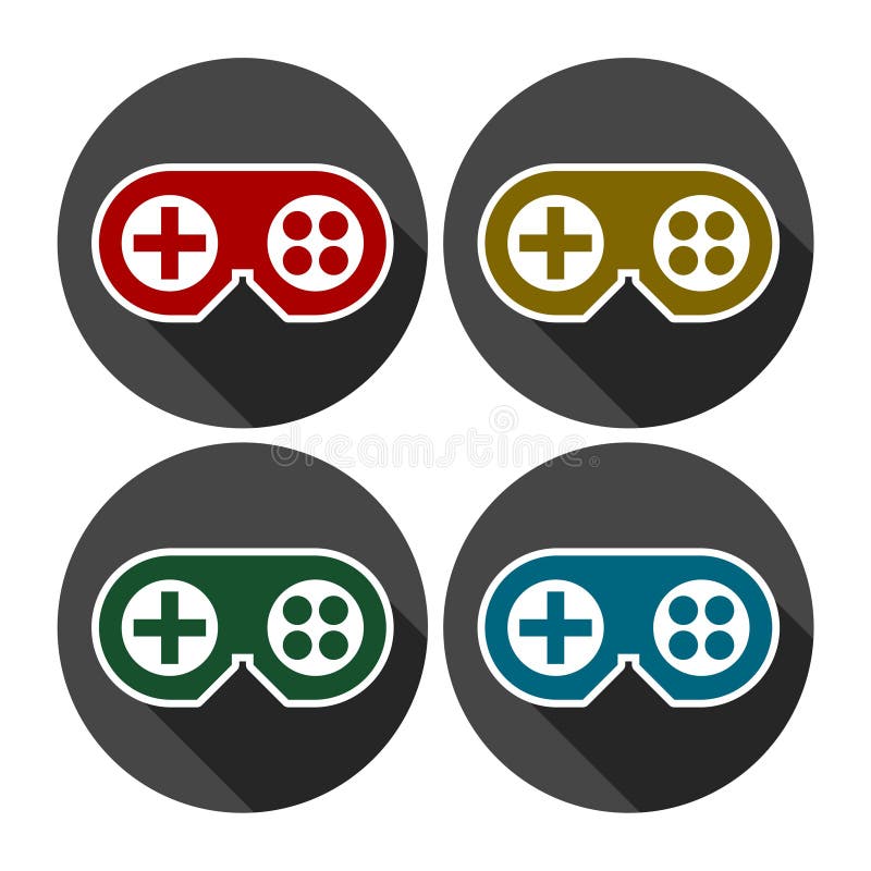 Joystick color button set stock vector. Illustration of call - 125727067