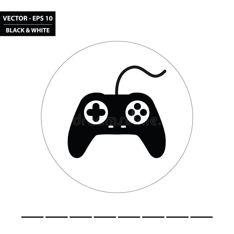 Joystick / Controller Black and White Flat Icon Stock Vector ...