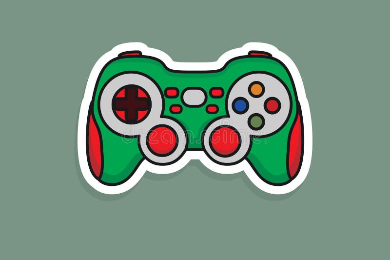 Joystick Controller and Game Pad Stick Sticker Vector Illustration ...