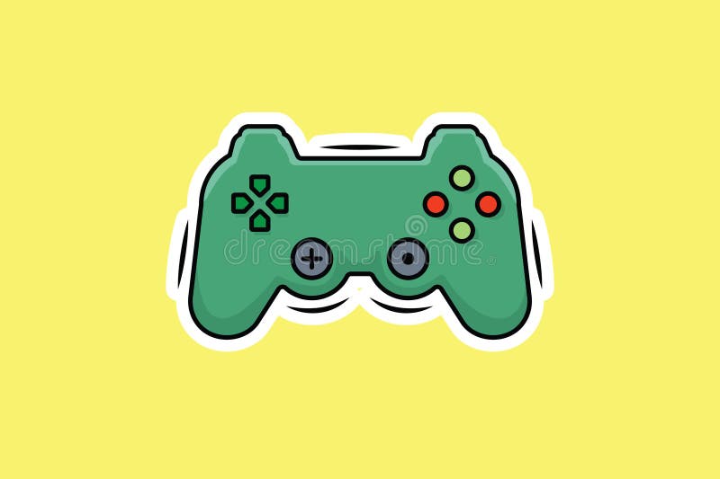 Joystick Controller and Game Pad Stick Sticker Vector Illustration ...