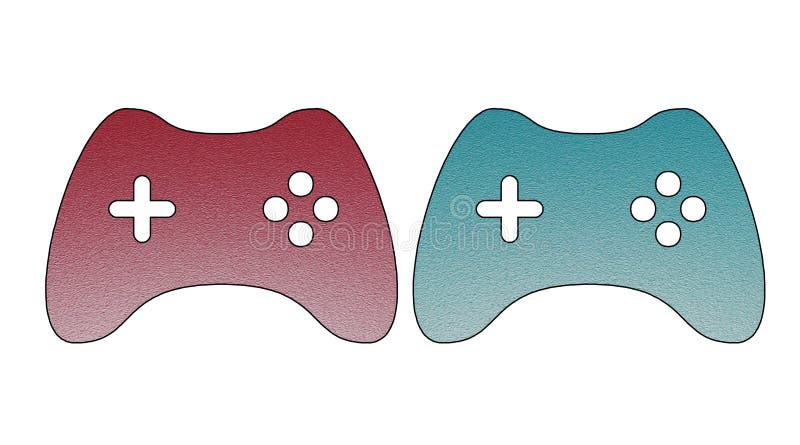 Joystick Controller Icon with Colors Stock Photo - Illustration of text ...