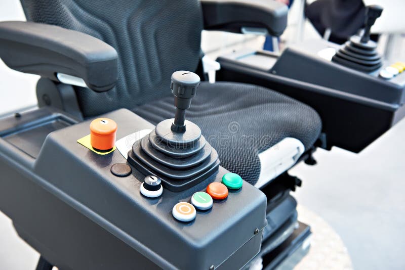 Joystick on Seat for Construction Vehicle Stock Photo - Image of ...