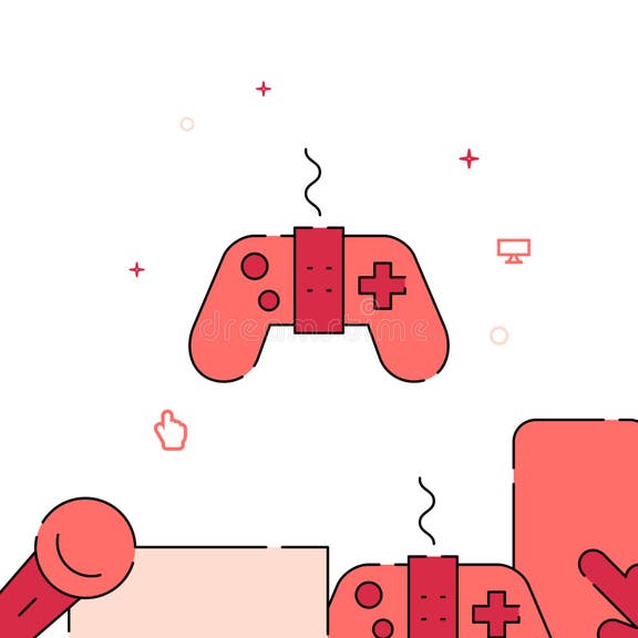 Joystick, Game Controller Filled Line Icon, Simple Vector Illustration Stock Vector ...