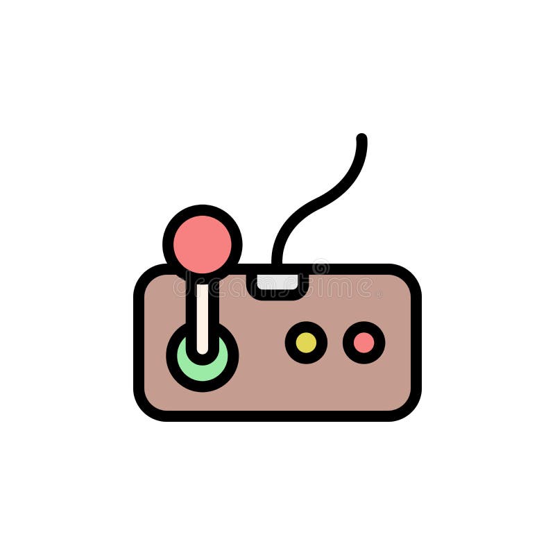 Joystick, Game Controller Icon. Simple Color with Outline Vector ...