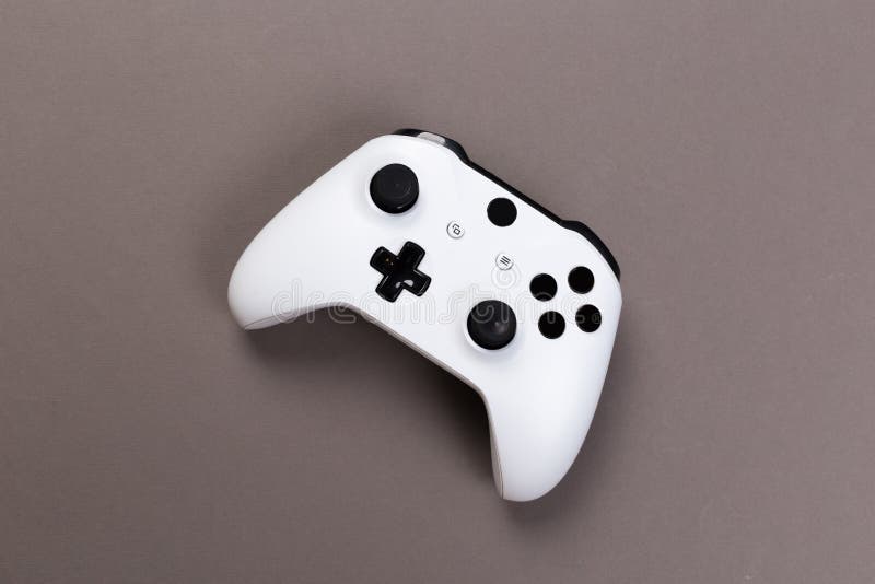 White Joystick Gamepad, Game Console Isolated on White Background ...