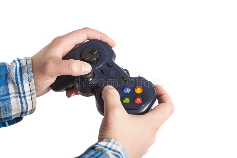 Joystick in hands stock image. Image of control, electrical - 62439155