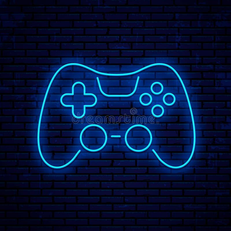Joystick Icon. Neon Sign Design Stock Vector - Illustration of ...