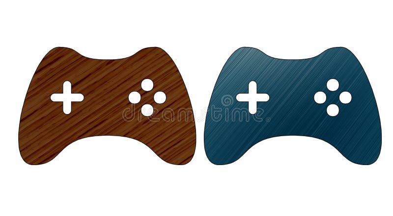 Joystick Icon Symbol Blue and Brown with Texture Stock Image ...
