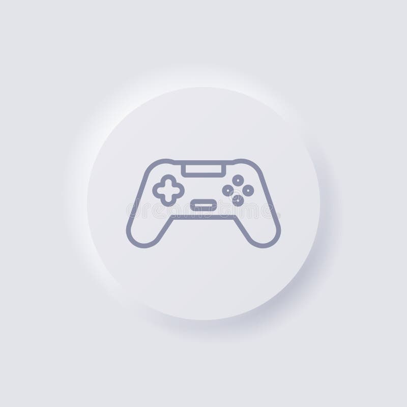 Joystick Icon, White Neumorphism Soft UI Design. Stock Vector ...