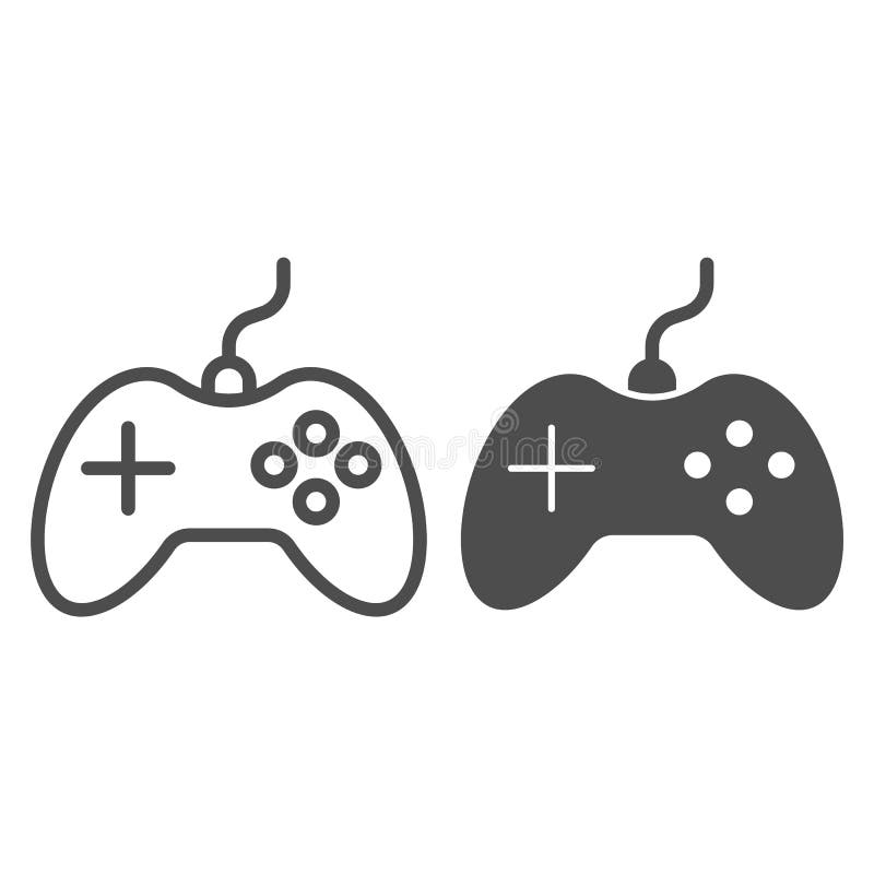 Joystick and Mobile Phone Thin Line Icon. Portable Games Vector ...