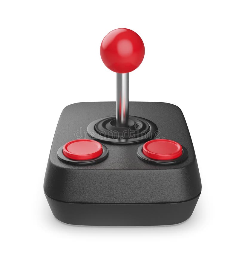 Joystick Retro Con Dos Botones Rojos Imagen de archivo - Ilustración de ...