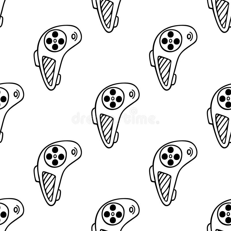 Joystick Seamless Vector Pattern. Game Console Symbol Stock Illustration - Illustration of black ...