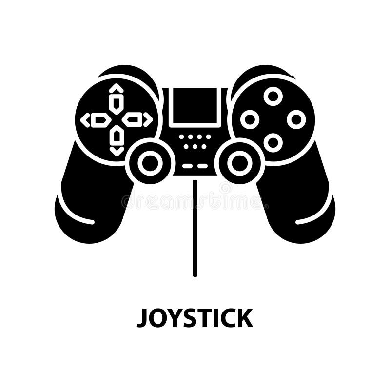 Joystick Symbol Icon, Black Vector Sign with Editable Strokes, Concept ...