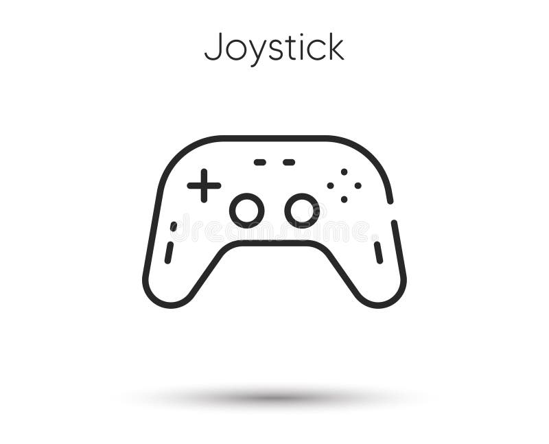 Joystick Videogame Controller Line Icon. Game Controlling Device Sign ...