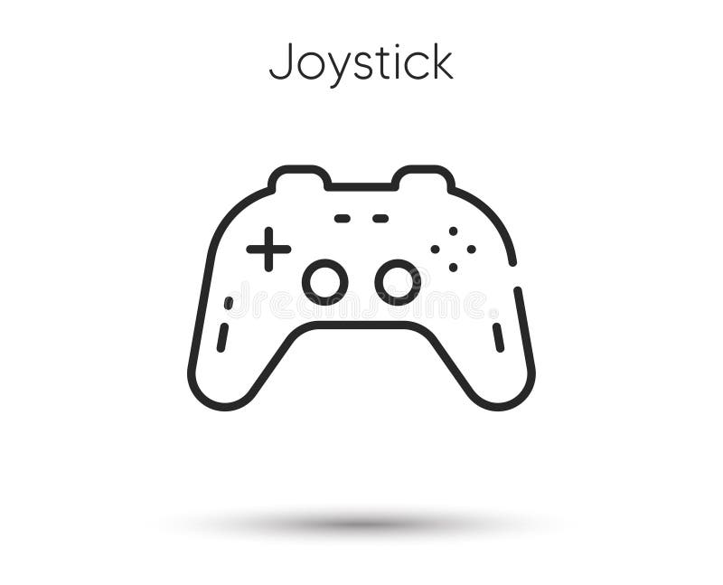 Joystick Videogame Controller Line Icon. Game Controlling Device Sign ...