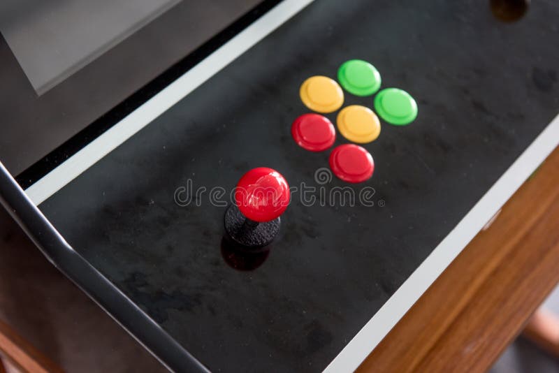 Joysticks and Various Colored Buttons Stock Photo - Image of black ...