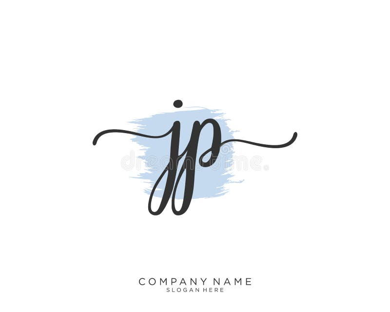 JP Initial Handwriting Logo Concept Stock Illustration - Illustration ...