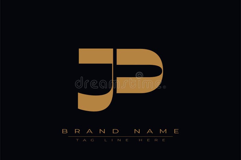 JP Initial Letter Logo Design Stock Vector - Illustration of badge ...