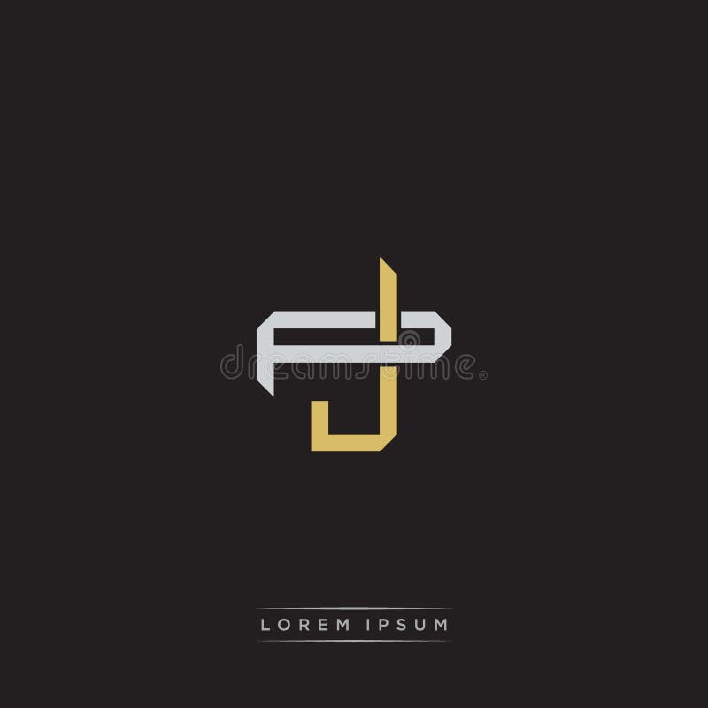 JP Initial Letter Overlapping Interlock Logo Monogram Line Art Style ...