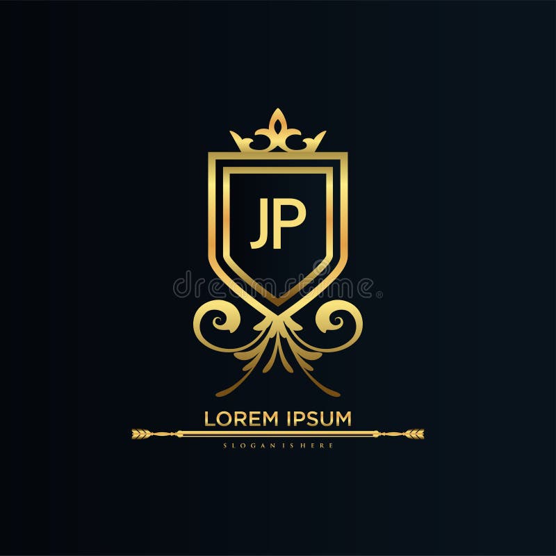 JP Letter Initial with Royal Template.elegant with Crown Logo Vector ...