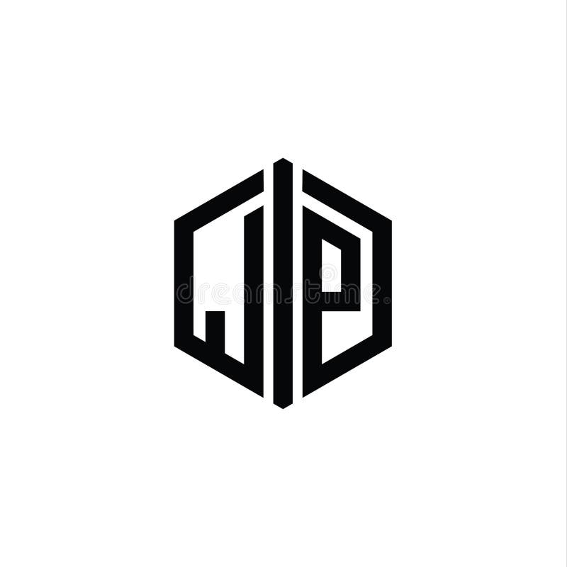 JP Letter Logo Monogram Hexagon Shape with Connect Outline Design ...