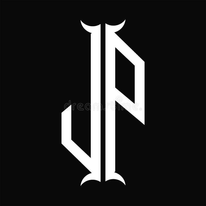 JP Logo Monogram with Horn Shape Design Template Stock Vector ...