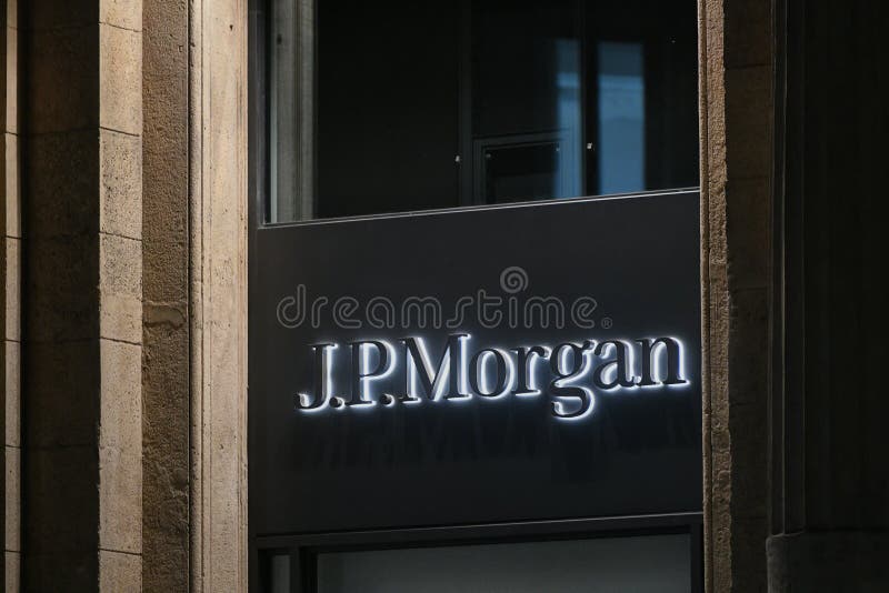 JP Morgan Logo Displayed on a Facade of a Store in Milan Editorial ...
