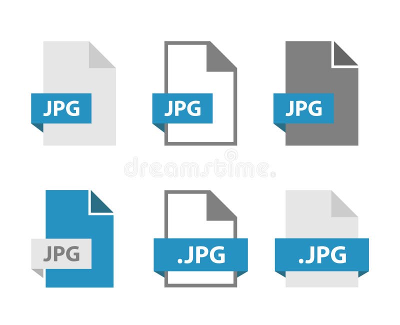 JPG Files Document Icon Set, JPG File Format Sign Stock Vector ...