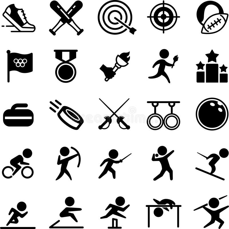 Olympic Icons Set. Olympians Vector Illustration. Athlete Clipart ...