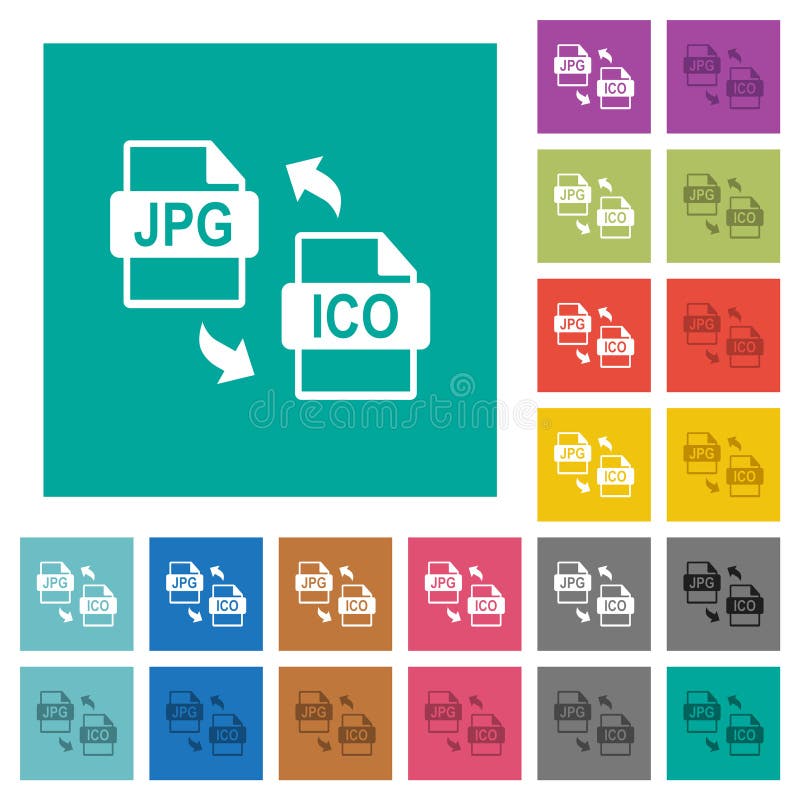 JPG ICO File Conversion Square Flat Multi Colored Icons Stock Vector ...