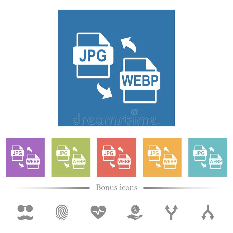 WEBP File Format Vivid Colored Flat Icons Stock Vector - Illustration ...
