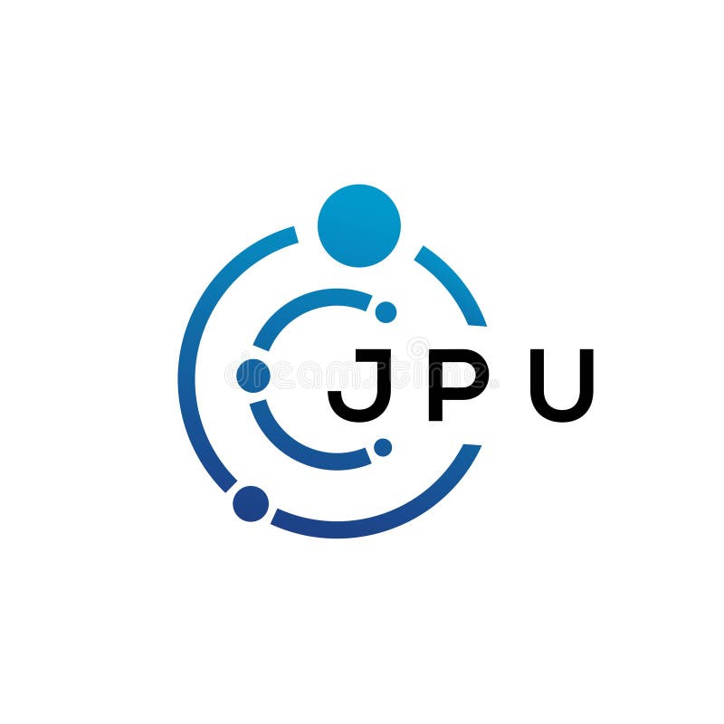 JPU Letter Technology Logo Design on White Background. JPU Creative ...