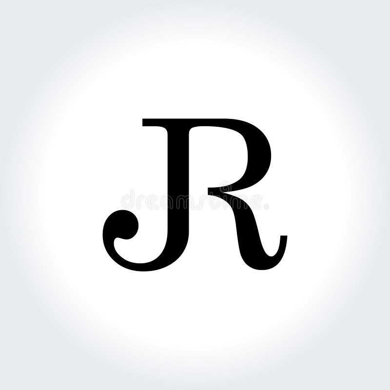 JR.-Anfangsmonogrammsymbol vektor abbildung. Illustration von schablone ...