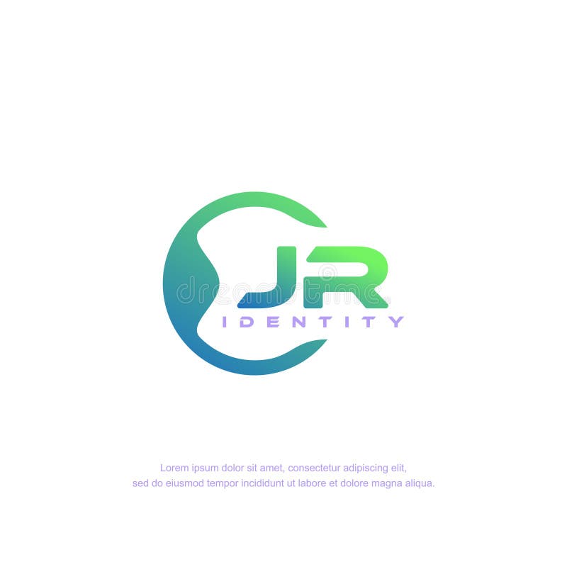 JR Initial Letter Circular Line Logo Template Vector with Gradient ...