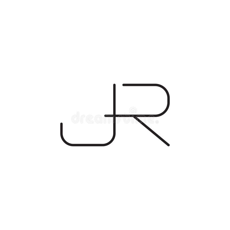 Jr Initial Letter Vector Logo Icon Stock Vector - Illustration of flat ...