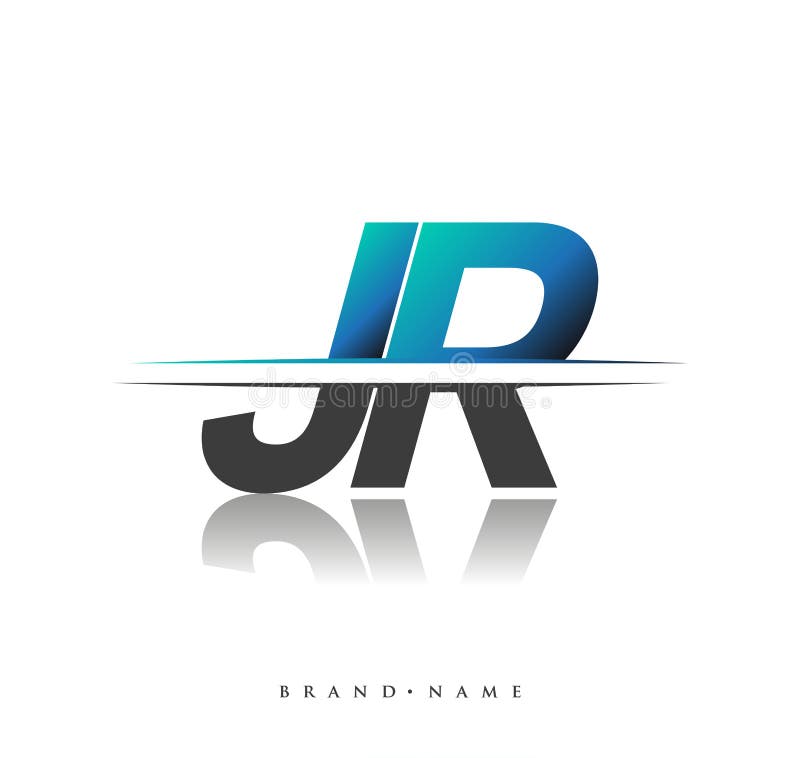 JR Initial Logo Company Name Colored Black and Blue, Simple and Modern ...
