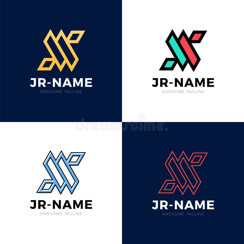 JR Monogram Logo Inspirations Set, Vector Letters Logo Template. Clean ...