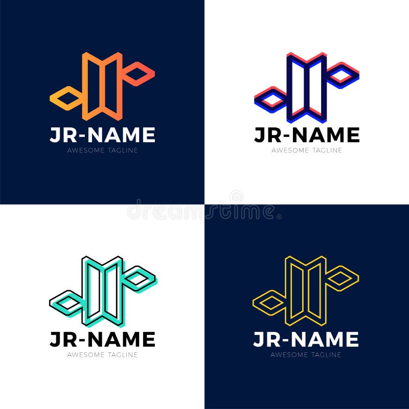 JR Monogram Logo Inspirations Set, Vector Letters Logo Template. Clean ...