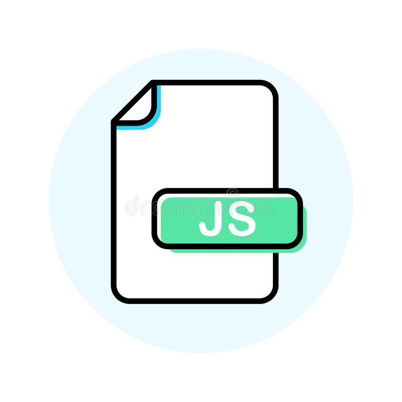 JS File Format, Extension Color Line Icon Stock Vector - Illustration ...