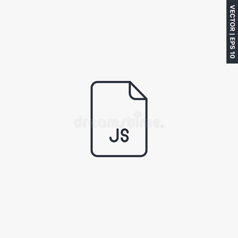 JS File Format, Linear Style Sign for Mobile Concept and Web Design ...
