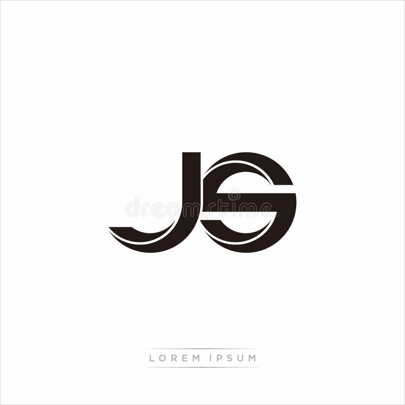 Js Initial Letter Split Lowercase Modern Monogram Linked Outline ...