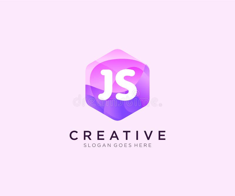JS Initial Logo with Colorful Hexagon Modern Business Alphabet Logo ...