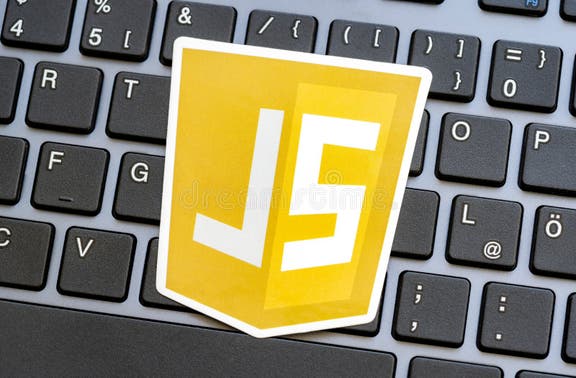 JS, JavaScript Programming Language Logo Laying on a Modern Computer ...