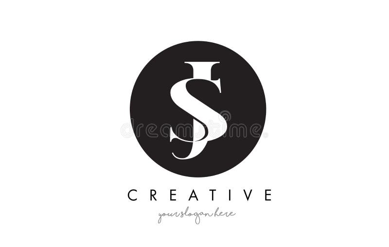 JS Letter Logo Design with Black Circle and Serif Font. Stock Vector ...