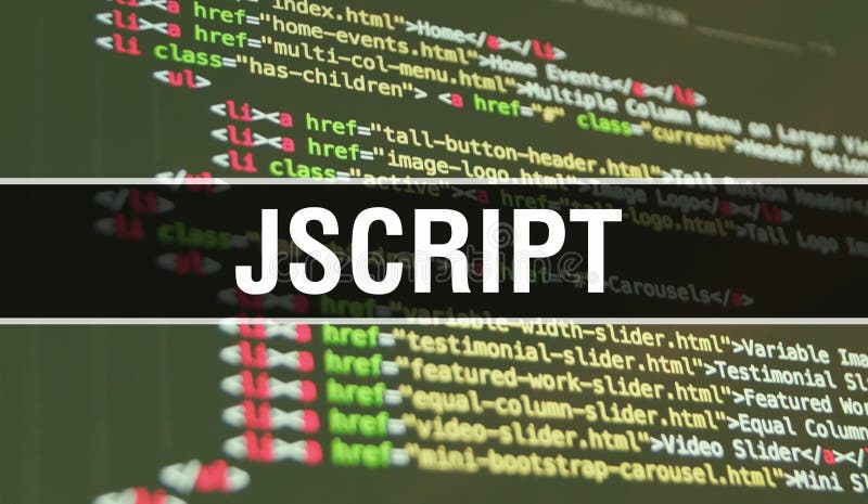 Jscript Concept Illustration Using Code For Developing Programs And App Jscript Website Code