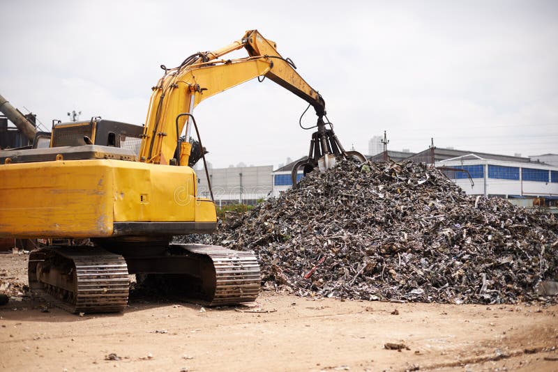 It Jsut Keeps Piling Up. a Crane at Work in a Dumpsite. Stock Image ...