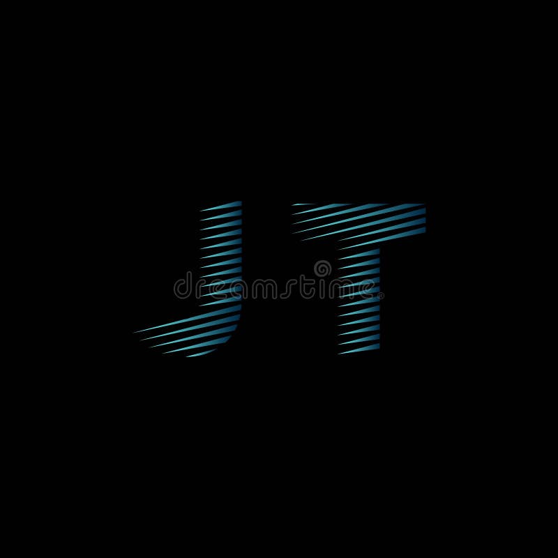 JT Monogram Lines Style Blue Light Vector Stock Vector - Illustration ...