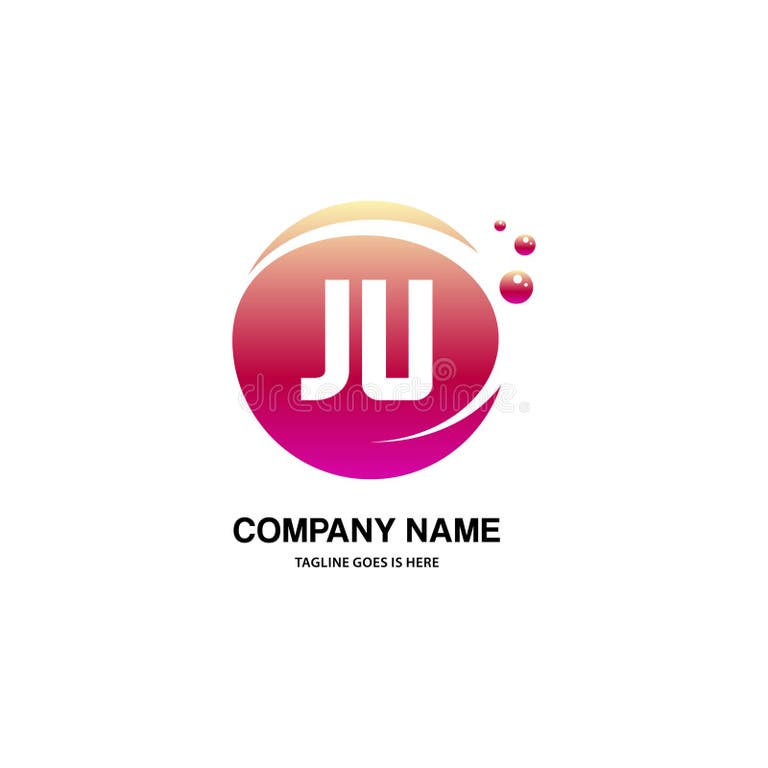 JU Initial Logo with Colorful Circle Template Vector Stock Illustration ...