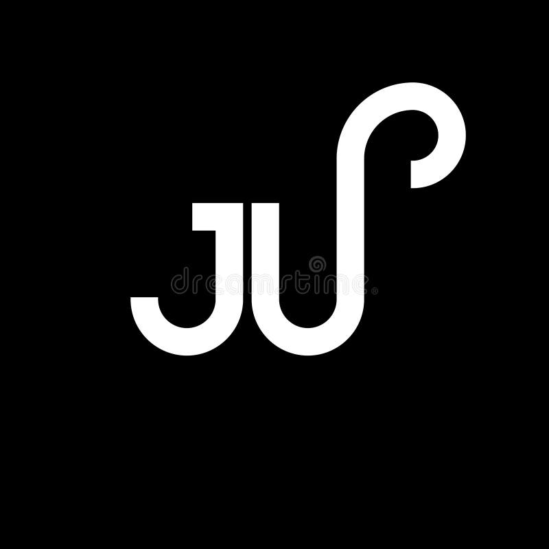 JU Letter Logo Design on Black Background. JU Creative Initials Letter ...